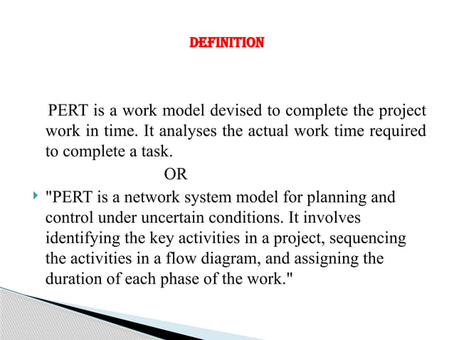 PERT.pptx pert is a model devised to complete the under the content. | PPT