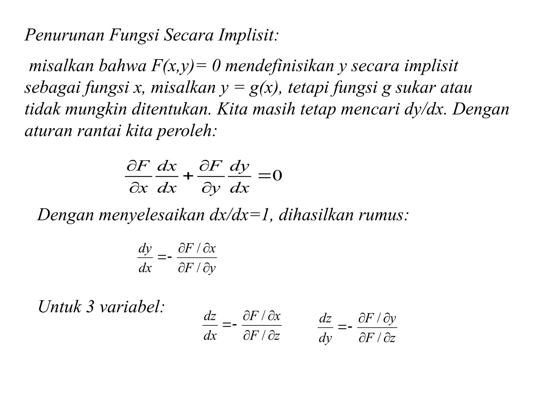 MATERI ATURAN RANTAI UNTUK KALKULUS LANJUT | PPTX