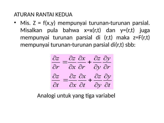 MATERI ATURAN RANTAI UNTUK KALKULUS LANJUT | PPTX