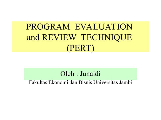 PERT(program evaluation and review technique | PPT