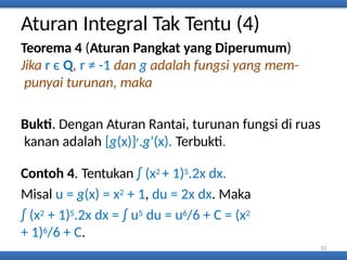 Kalkulus Integral: Anti Turunan dan Integral Tak Tentu | PPTX