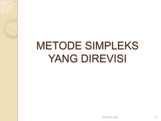 Pert.3 metode simpleks lanjutan | PPT