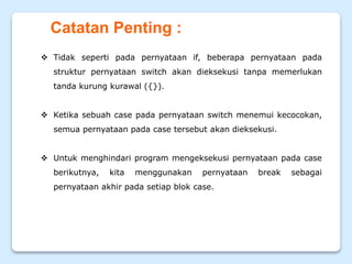 PBO Pert 4 - Mengenal dan Memahami Konsep Percabangan Pada Java | PPT