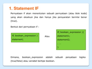 PBO Pert 4 - Mengenal dan Memahami Konsep Percabangan Pada Java | PPT