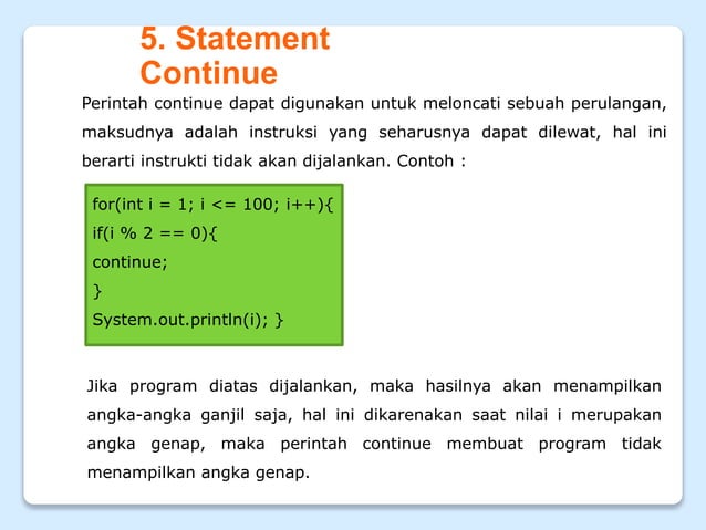 PBO - Pert 5, Mengenal dan Memahami Konsep Perulangan Pada Java | PPT