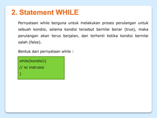 PBO - Pert 5, Mengenal dan Memahami Konsep Perulangan Pada Java | PPT