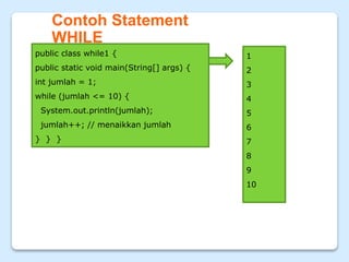 PBO - Pert 5, Mengenal dan Memahami Konsep Perulangan Pada Java | PPT