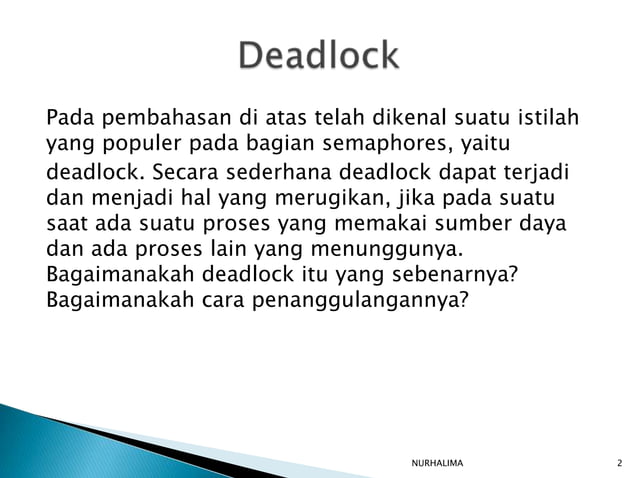 Pert.6 deadlock lanjutan | PPTX