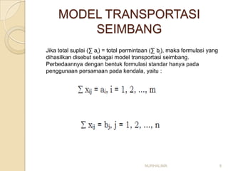 Pert.7 metode transportasi | PPTX