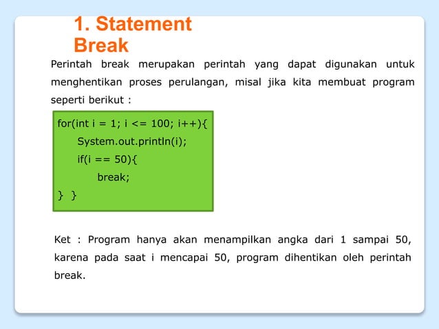 PBO - Pert 8, Mengenal dan Memahami Konsep Jump Pada Perulangan dan ...
