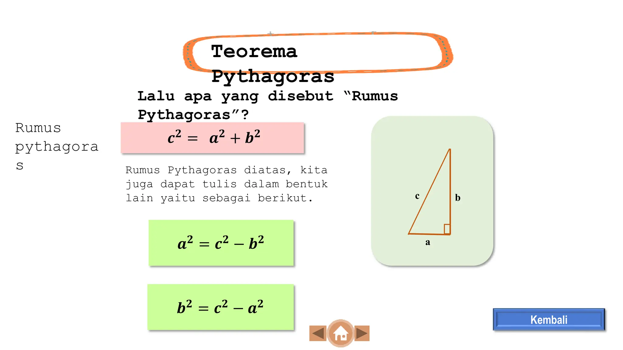 media ajar (teorema pythagoras) tingkat smp | PPTX
