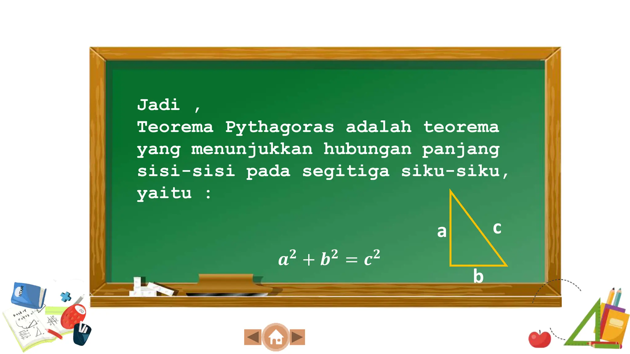 media ajar (teorema pythagoras) tingkat smp | PPTX