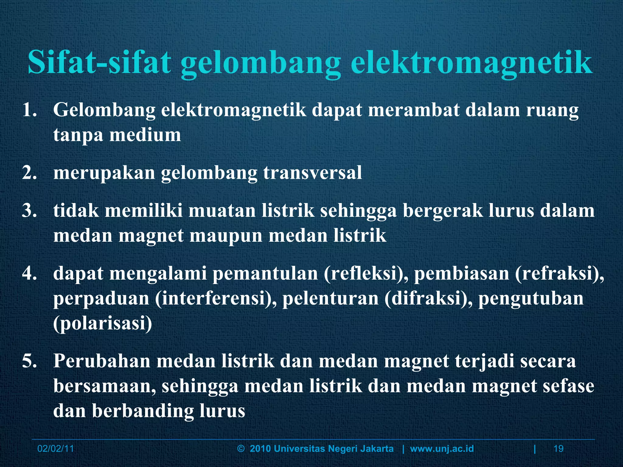 Teori Medan Elektromagnet (1 - 2) gelombang_elektromagnetik | PPT
