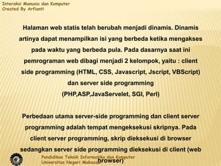 Pemrograman basis data internet dan client server | PPT