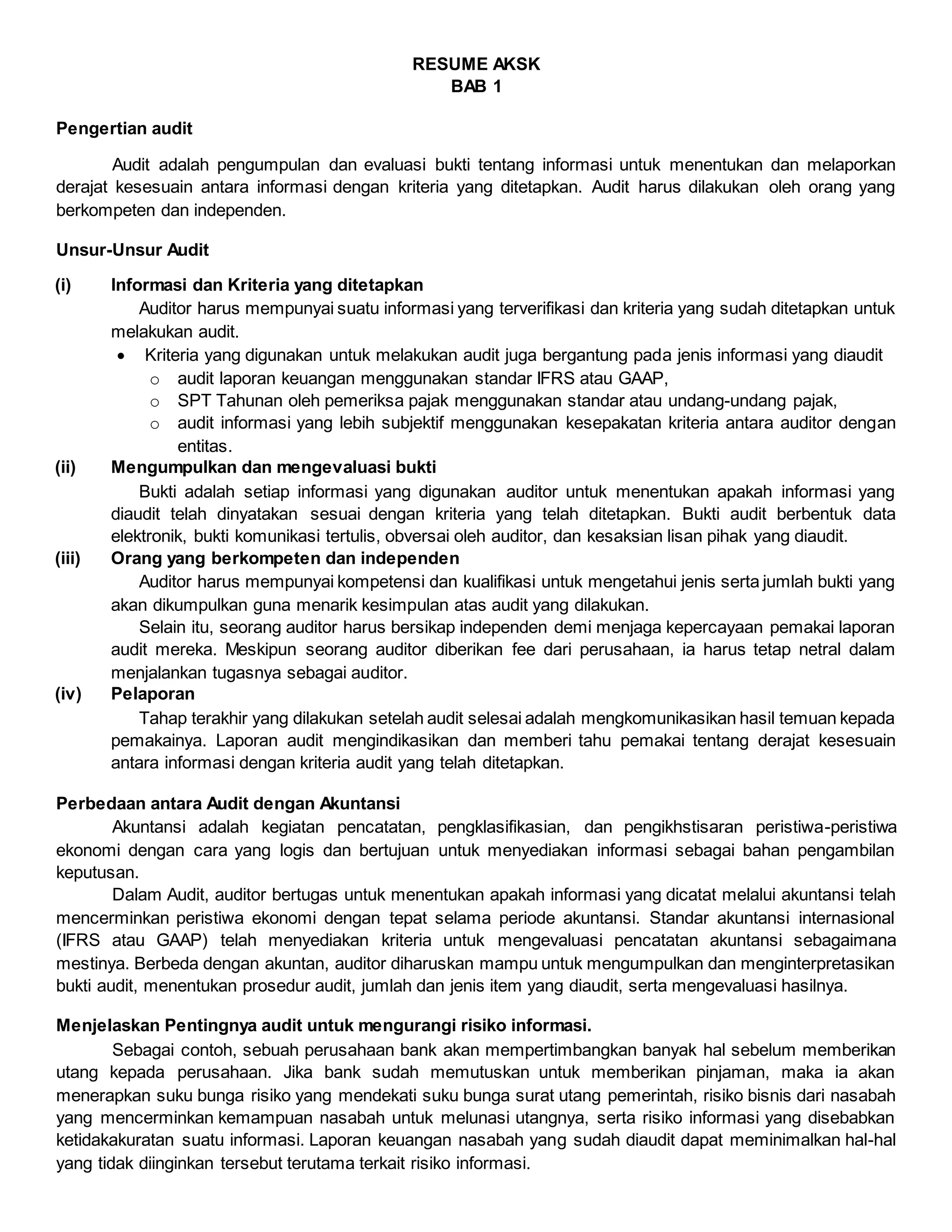 (Pert 1) bab 1 definisi audit | PDF