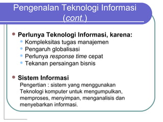 pengantar sistem dan teknologi informasi | PPT