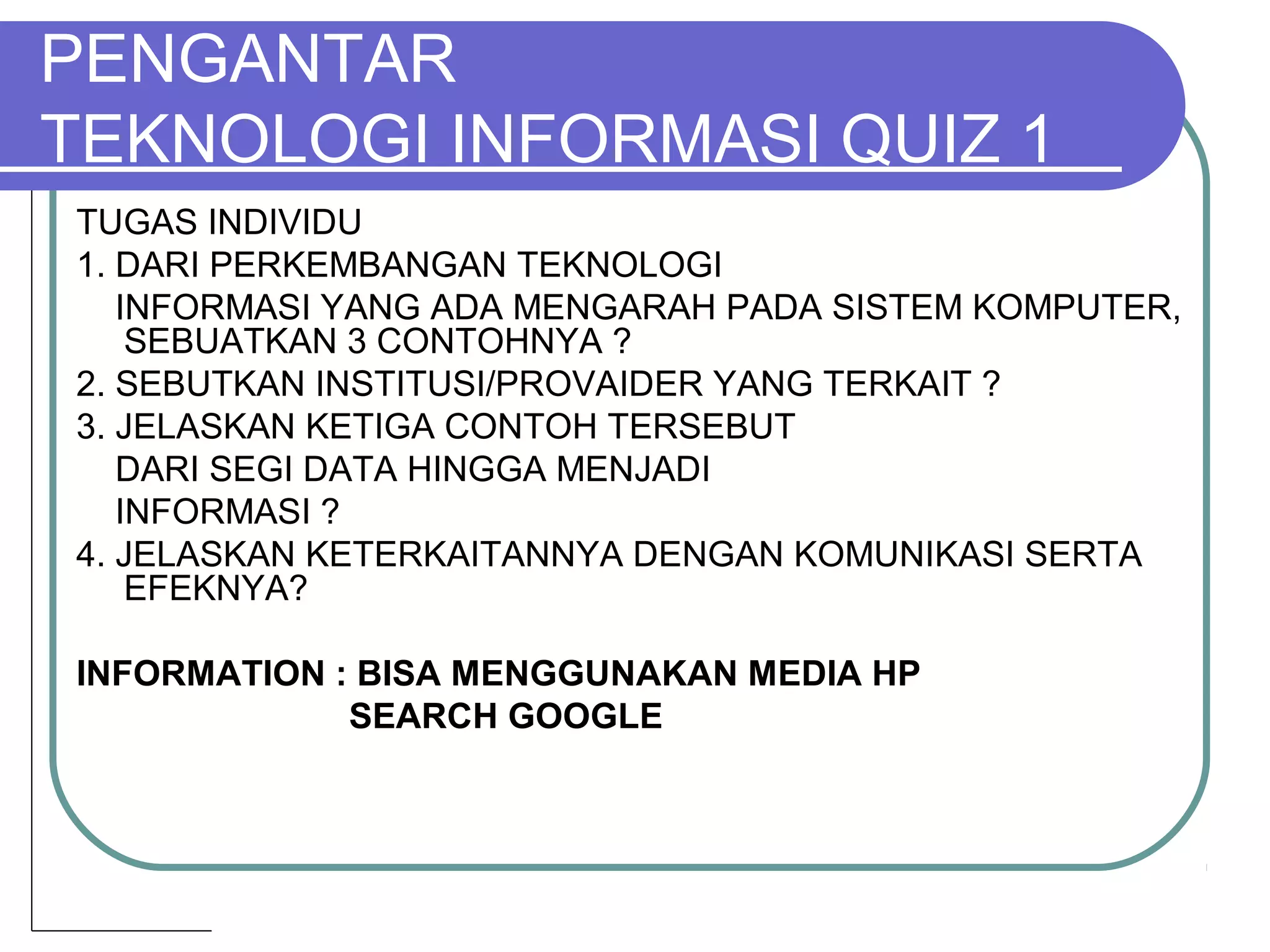 pengantar sistem & teknologi informasi | PPT