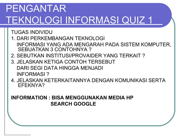pengantar sistem & teknologi informasi | PPT
