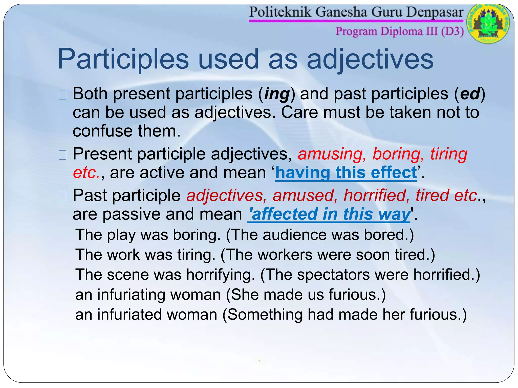 Pert 2 Verb and Adjective | PPTX