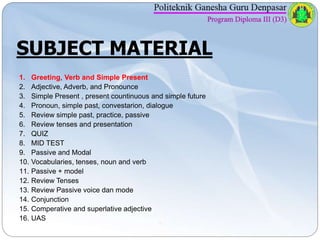 Pert 2 Verb and Adjective | PPTX