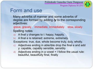 Pert 2 Verb and Adjective | PPTX