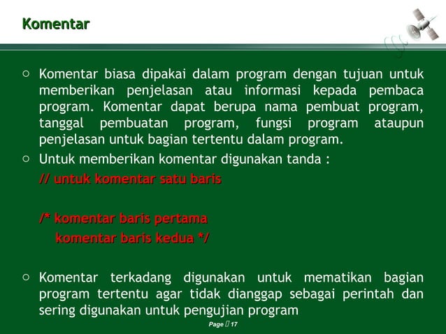 Pert 2. memahami fondasi pemrograman java | PPT
