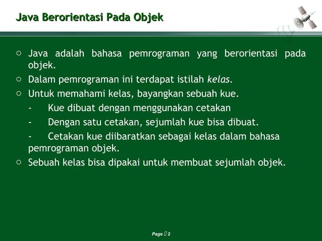Pert 2. memahami fondasi pemrograman java | PPT