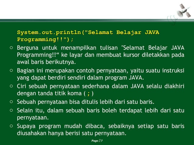 Pert 2. memahami fondasi pemrograman java | PPT