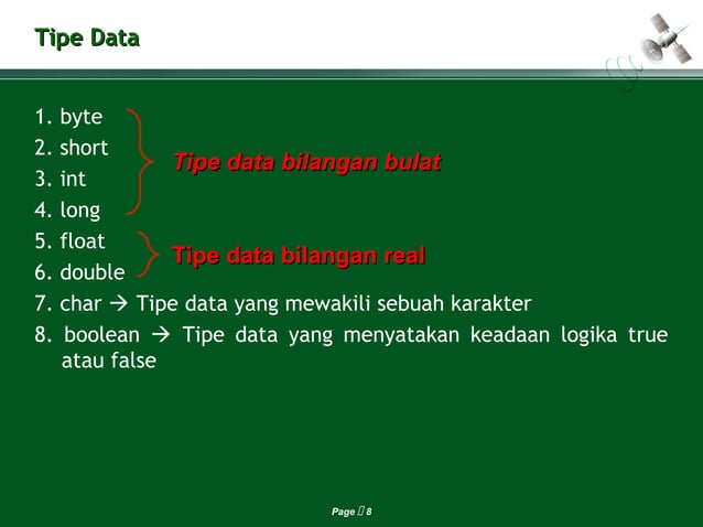 Pert 2. memahami fondasi pemrograman java | PPT