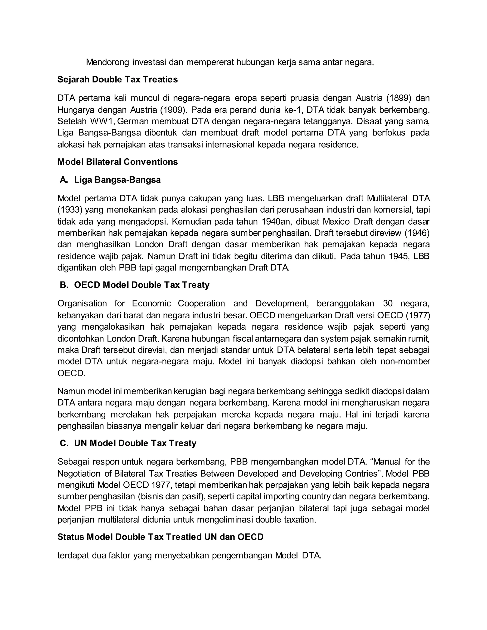 Perjanjian Penghindaran Pajak Berganda | DOCX