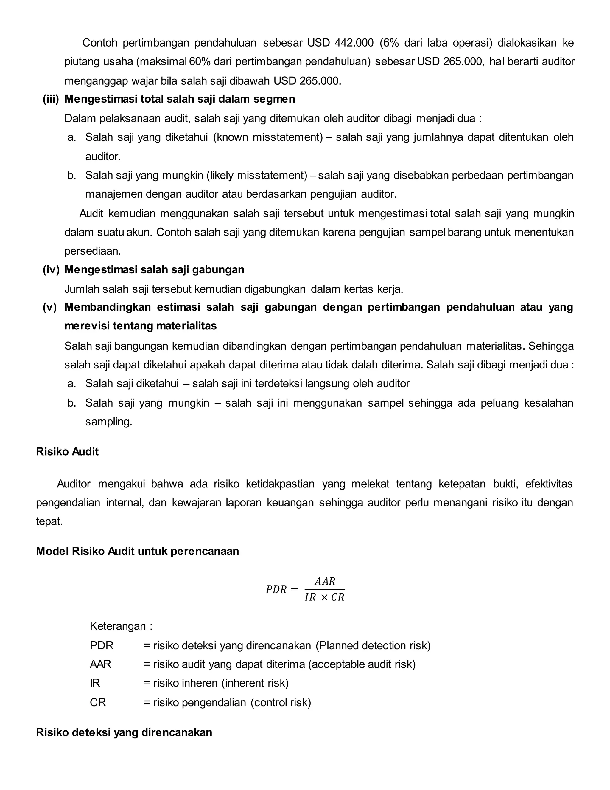 (Pert 2) bab 9 materialitas dan risiko audit | DOCX