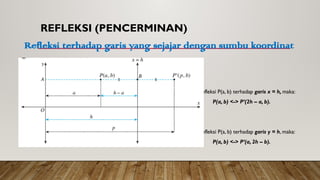 transformasi geometri sederhana, jenis jenis transformasi | PPTX