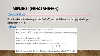 transformasi geometri sederhana, jenis jenis transformasi | PPTX