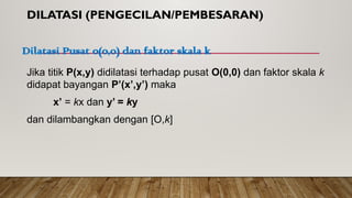 transformasi geometri sederhana, jenis jenis transformasi | PPTX