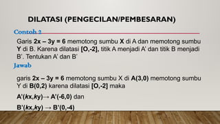 transformasi geometri sederhana, jenis jenis transformasi | PPTX