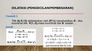 transformasi geometri sederhana, jenis jenis transformasi | PPTX