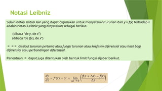 diferensial/ turunan. kaidah kaidah turunan | PPTX