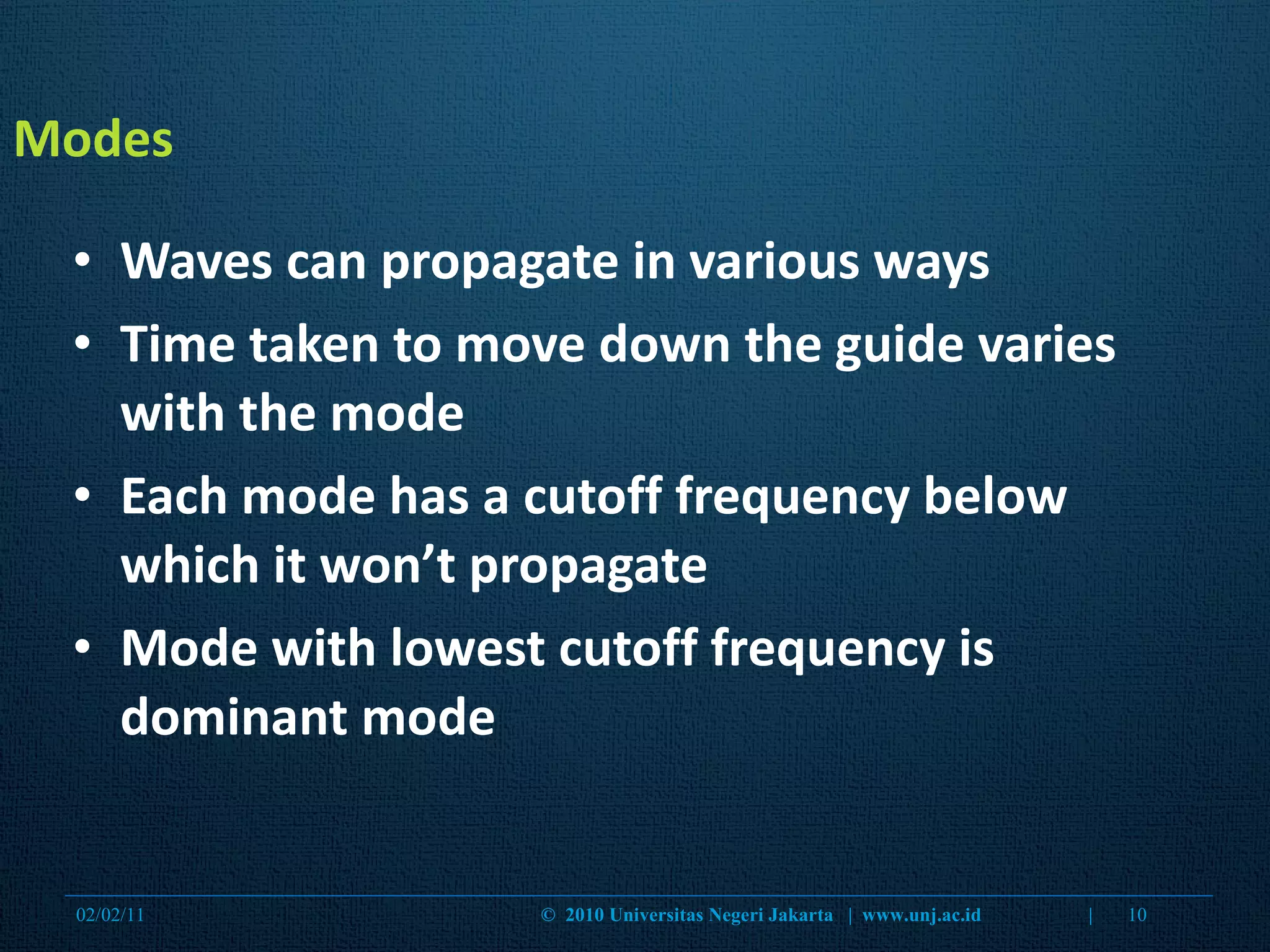 Teori Medan Elektromagnet (5 - 7) pandu_gelombang | PPT