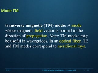 Teori Medan Elektromagnet (5 - 7) pandu_gelombang | PPT