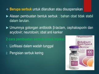 teori Sediaan Injeksi yang steril dan macam macamnya | PDF
