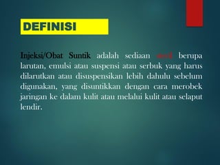 teori Sediaan Injeksi yang steril dan macam macamnya | PPT