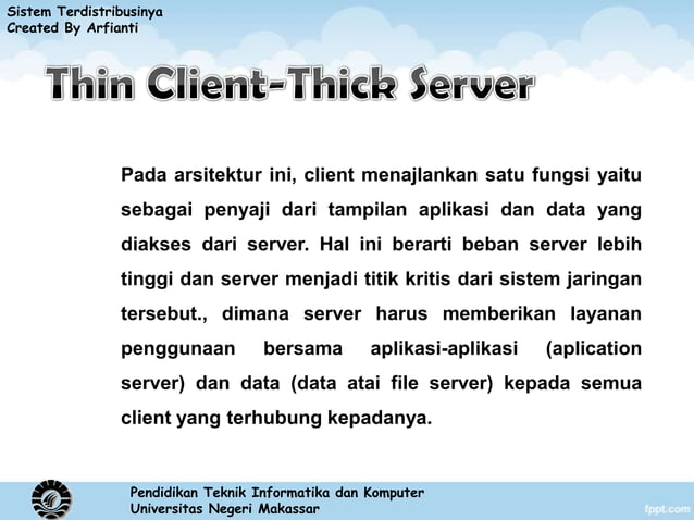 Arsitektur client server | PPTX
