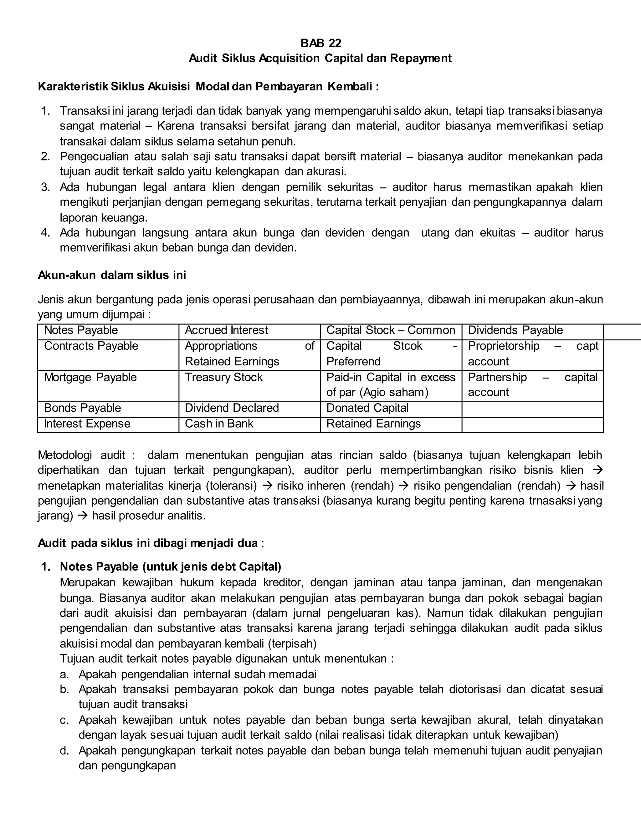 (Pert 6) bab 22 siklus akuisisi capital dan repayment | DOCX