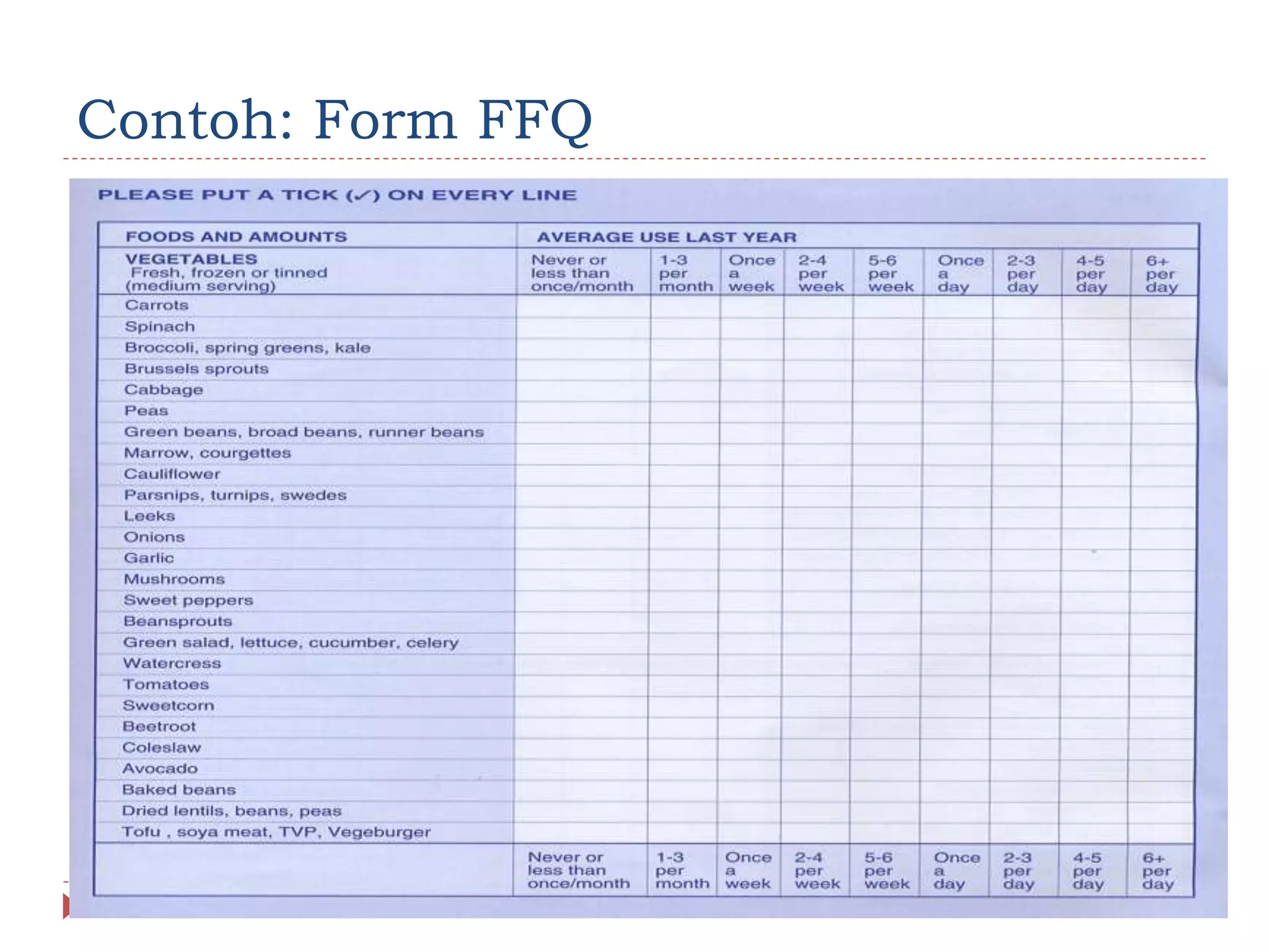 Pert 6 ffq dan dietary history | PPTX