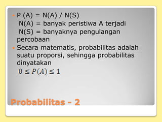 Pert 7 teori probabilitas | PPT