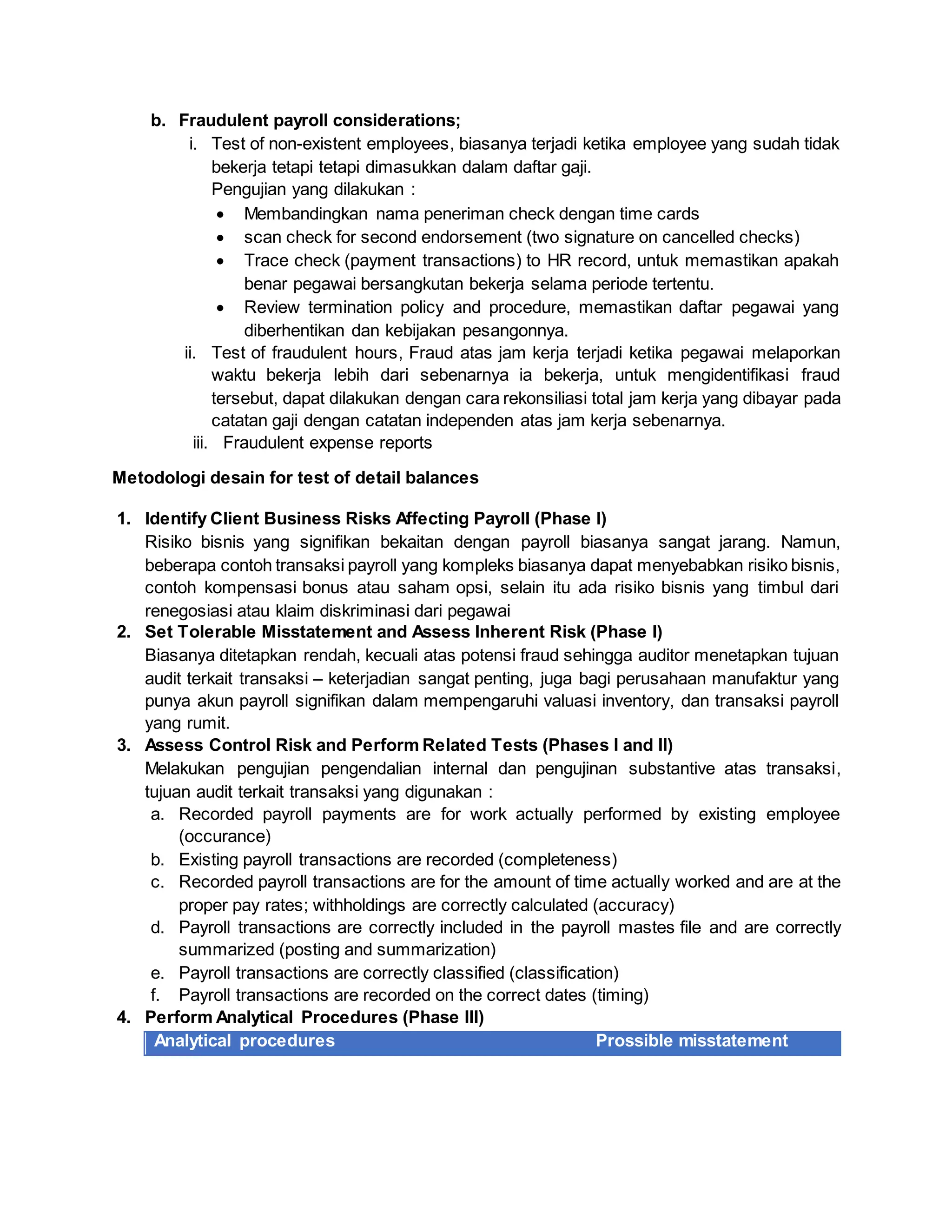 (Pert 7) bab 20 audit payroll and personnel cycles | DOCX