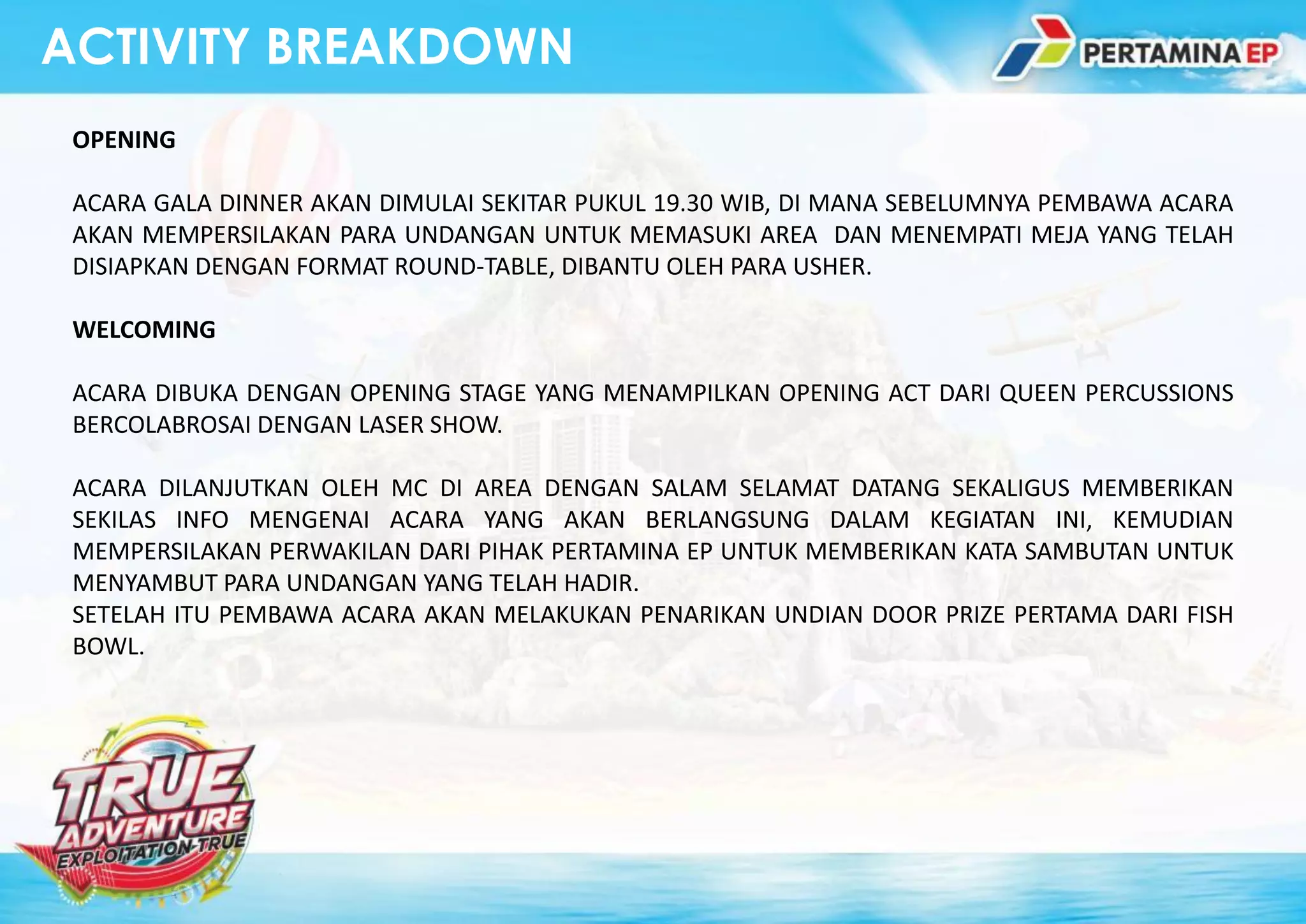 Proposal Pertamina True Adventure | PDF