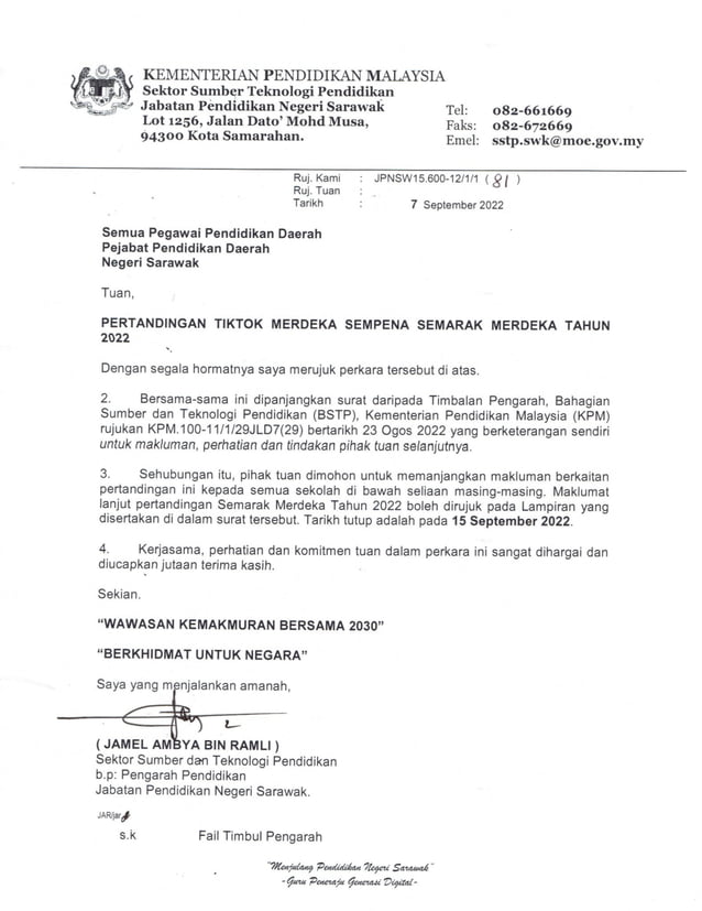 PERTANDINGAN TIK TOK MERDEKA SEMPENA SEMARAK MERDEKA TAHUN 2022 - PPD ...