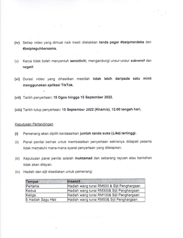 PERTANDINGAN TIK TOK MERDEKA SEMPENA SEMARAK MERDEKA TAHUN 2022 - PPD…