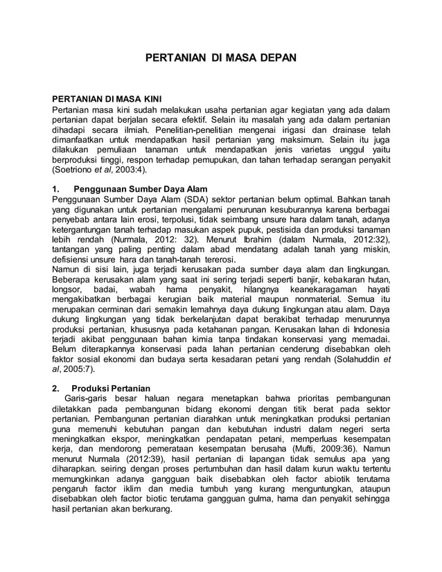 Pertanian di masa depan | DOC